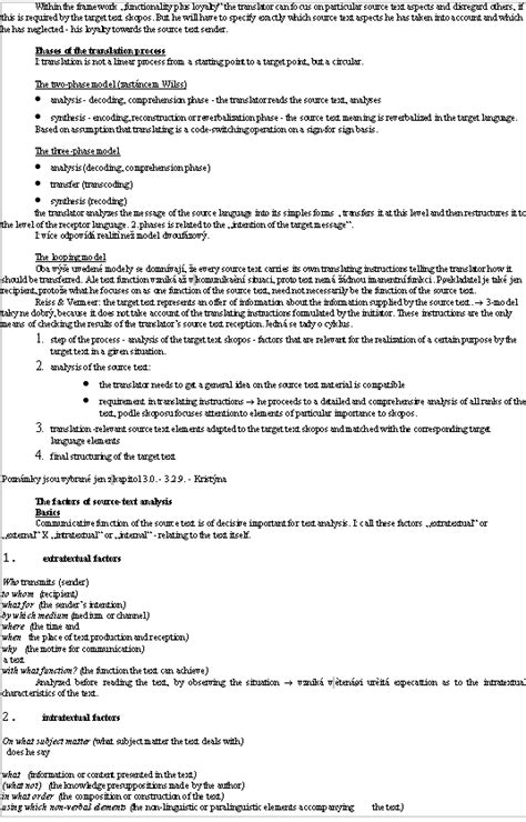 Nord Christine Text Analysis In Translation Projekt Zadani Seminarky Cz