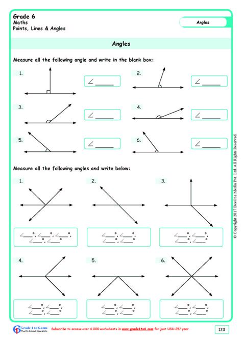 Measuring Angles Worksheetsgeometry
