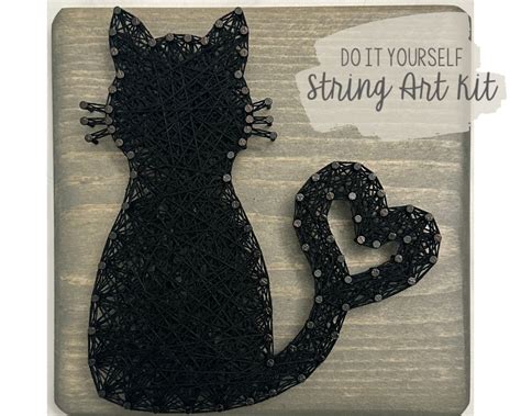 Diy Cat String Art Kit Etsy
