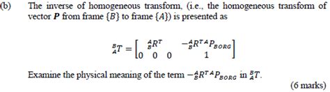 The Inverse Of Homogeneous Transform I E The