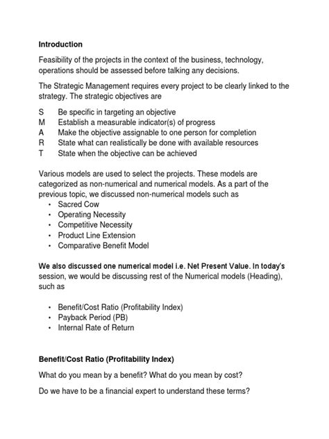 The Nature Of Project Selection Models Pdf Internal Rate Of Return
