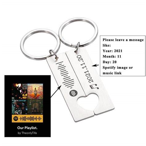 【ร้อน】2ส่วนบุคคล Spotify รหัสพวงกุญแจสลักเพลงพวงกุญแจเพลงพวงกุญแจสแกนเนอร์ Spotify วันเกิด