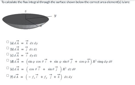 Solved To Calculate The Flux Integral Through The Surface