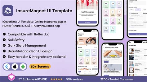 Icovernow Ui Template Online Insurance App In Flutterandroid Ios