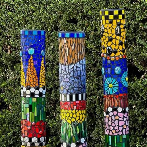 Colorful Mosaic Art With Plants Bright Outdoor Mosaic Art Colorful