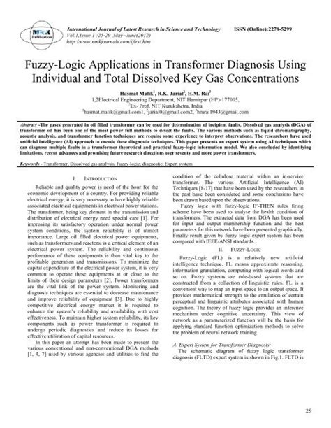 Fuzzy Logic Applications In Transformer Diagnosis Using Individual