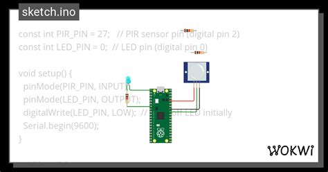 Pir Led Control Wokwi Esp32 Stm32 Arduino Simulator