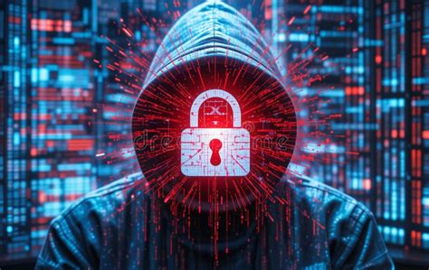 Hacker Breaking Padlock During Cyber Attack And Causing Data Breach Stock Illustration