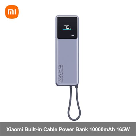 Xiaomi 165W Power Bank 10000mAh PB1165MI Tích Hợp Cáp USB C Màn Hình LED Sạc Di Động Cho Xiaomi