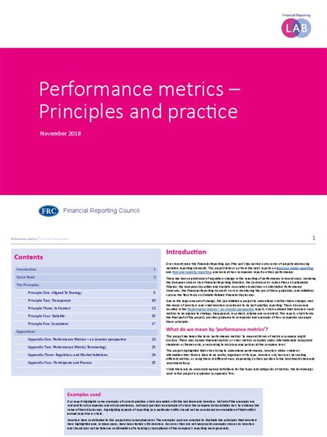 Lab Performance Metrics Final Pdf Performance Indicator Business