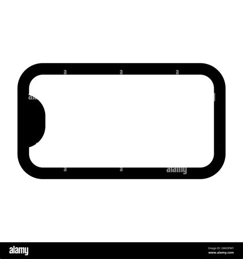 Phone Landscape Icon Line Isolated On White Background Black Flat Thin