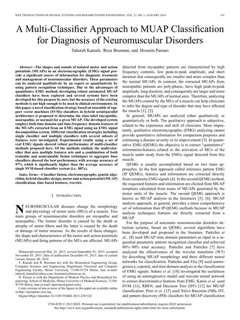 Pdf A Multi Classifier Approach To Muap Classification For Diagnosis Of Neuromuscular Disorders
