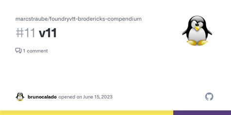 V11 · Issue 11 · Marcstraubefoundryvtt Brodericks Compendium · Github