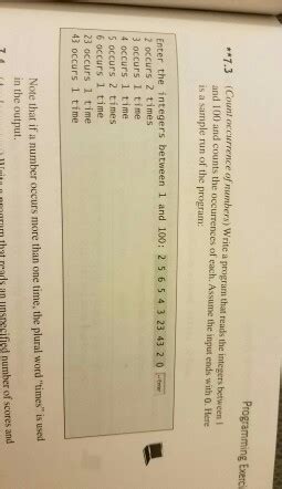 Solved Programming Exerci Count Occurrence Of Numbers Chegg