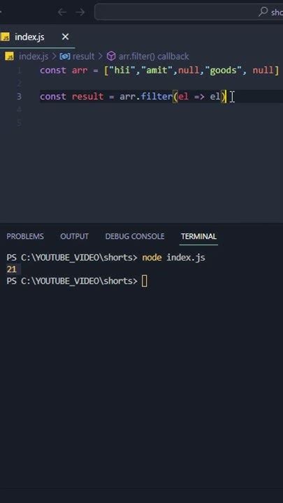 Remove Null Value In Array Using Filter Method In Javascript Javascipt