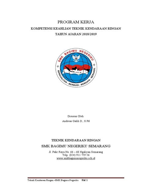Proker Jurusan Tkr 2018 2019 Komplit Pdf