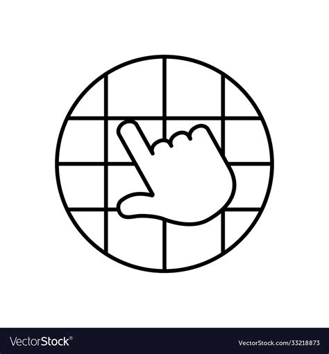 global sphere and hand cursor line style vector image