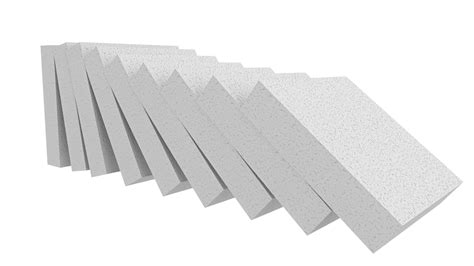 Styrofoam Sheets Stacked Domino Effect 3d Illustration 18915040 Png