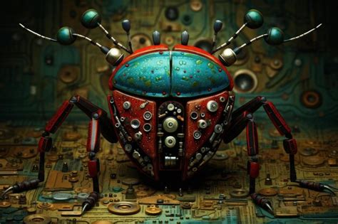 premium photo glitchy software bug robot generate ai