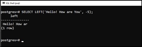 Postgresql Left Function Extract Characters From The Left Of A