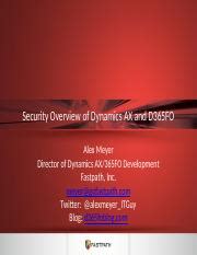 Understanding Dynamics AX And D FO Security Models Course Hero