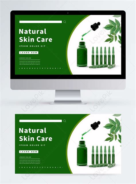 그린 내추럴 뷰티 스킨 케어 센터 배너 프로모션 페이지 이미지 사진 465426482 무료 다운로드