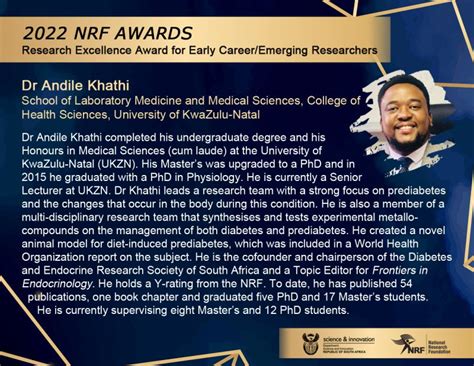 The National Research Foundation Of South Africa Nrf On Linkedin Congrats To Dr Andile Khathi