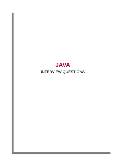 Java Interview Preparation Questions And Answers Pdf Method Computer Programming