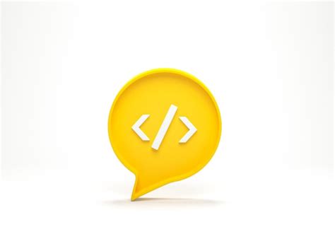 premium photo 3d rendering 3d illustration code icon in speech bubble