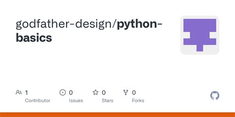 Github Godfather Designpython Basics