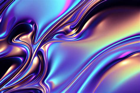 Premium Photo Iridescent Liquid Metal Surface With Ripples 3d Illustration Abstract