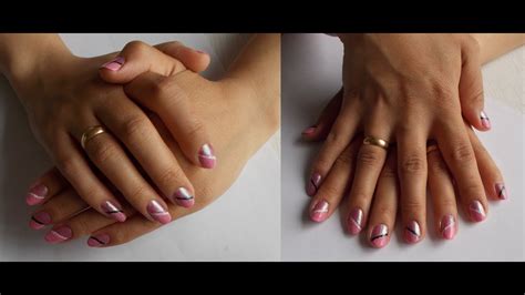 Как красить ногти в 2 цвета в домашних условиях Youtube