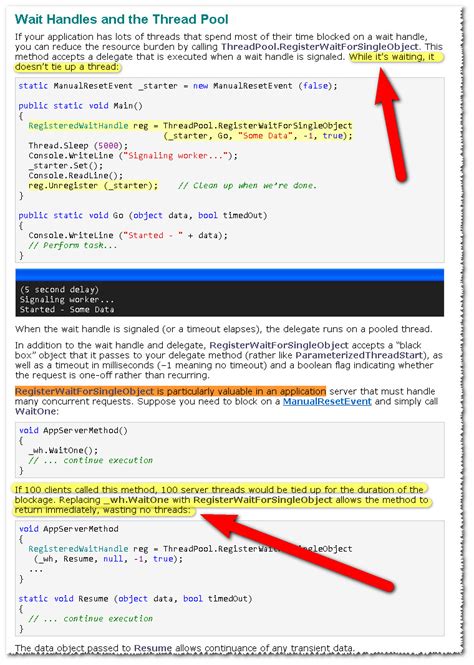 C Thread Sleep Vs Monitor Wait Vs RegisteredWaitHandle Stack Overflow