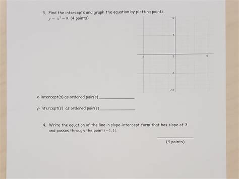 solved 3 find the intercepts and graph the equation by