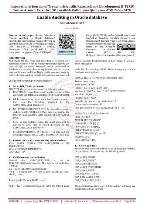 Enable Auditing In Oracle Database Pdf