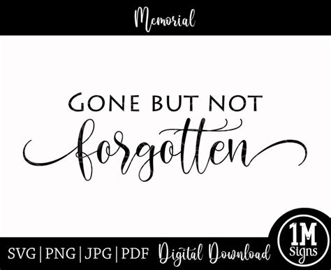 Gone But Not Forgotten Printable Sign In Loving Memory Memorial Sign