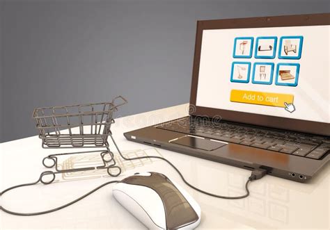 E Commerce 3d Rendering Stock Illustration Illustration Of Customer