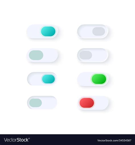 Active And Inactive Switches Ui Elements Kit Vector Image