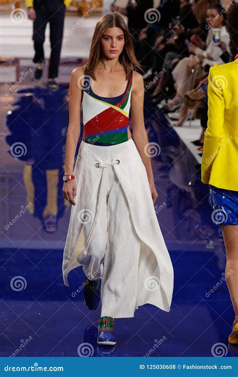 A Model Walks The Runway At Ralph Lauren Spring Summer 18 Fashion Show
