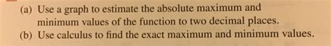 Solved A Use A Graph To Estimate The Absolute Maximum And Chegg