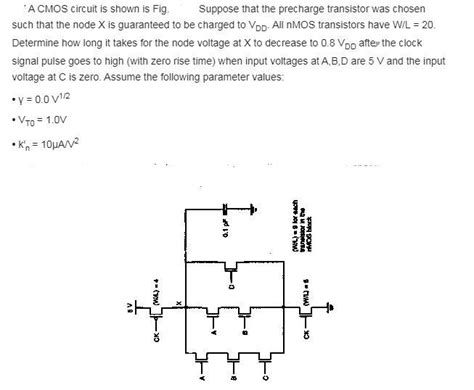Solved A CMOS Circuit Is Shown Is Fig Suppose That The Chegg
