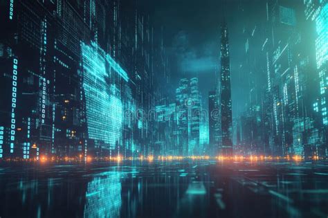 High Tech Cyberpolitical Landscape Showcasing Digital Shields And Glowing Binary Codes In A