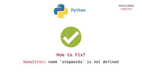 how to fix nameerror name stopwords is not defined data science
