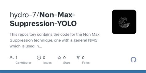 github hydro 7 non max suppression yolo this repository contains the