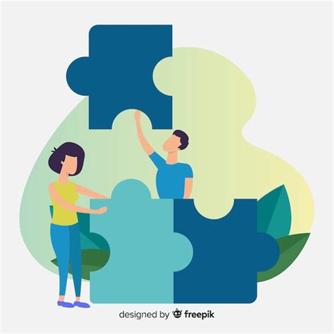 팀 연결 퍼즐 배경 무료 벡터