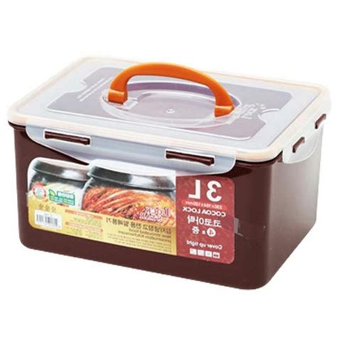 김치통 밀폐용기 장아찌 코코아 플라스틱용기 한손 핸들 3l 김장통 티몬