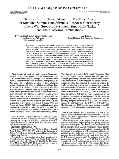 Pdf The Effects Of Irrelevant Stimuli 1 The Time Course Of Stimulus Stimulus And Stimulus