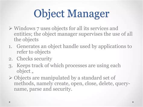 Windows 7 Architecture Pptx Operating Systems Computer Software