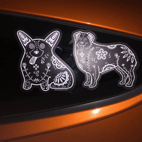 Corgi Decal Sugar Skull Corgi Decal Corgi Sticker Corgi Bumper