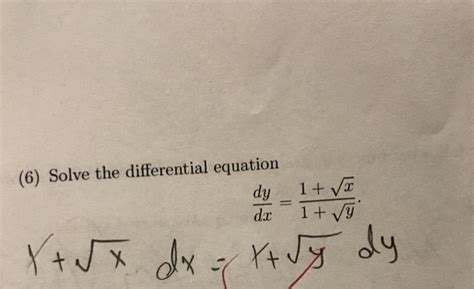 Solved 6 Solve The Differential Equation Ju